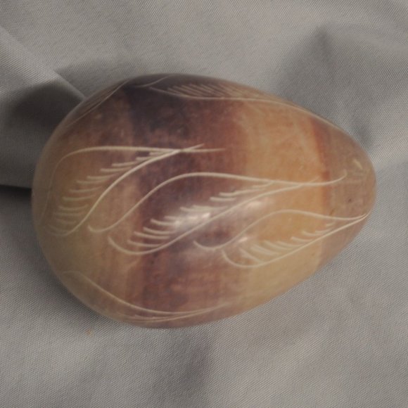 Accents | African Egg Carved Soapstone Kisii Kenya Tan Brown 30we ...